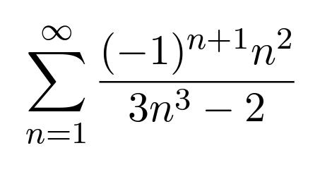 Solved ∑n=1∞3n3−2(−1)n+1n2To determine whether a series ∑an | Chegg.com