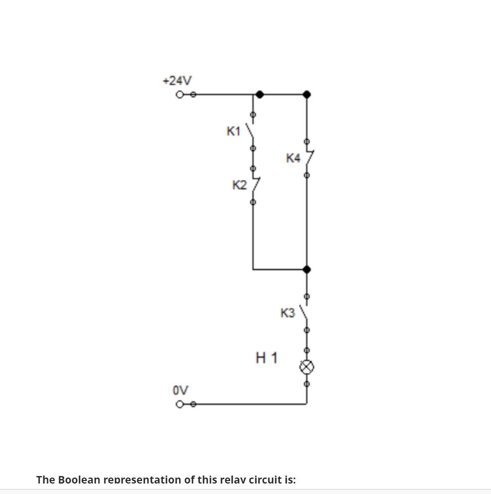 Solved The Boolean representation of this relav circuit is: | Chegg.com
