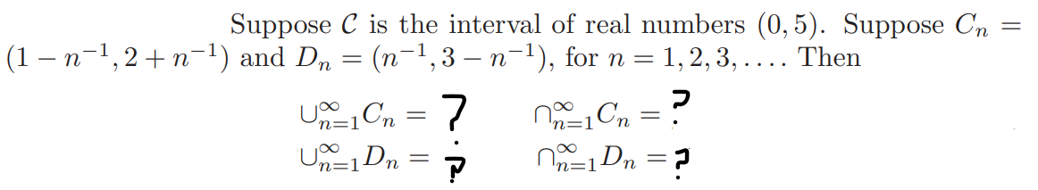 Solved Suppose C is the interval of real numbers (0,5). | Chegg.com