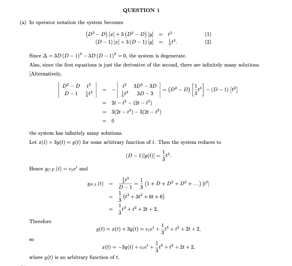 Solved QUESTION 1 (a) Determine whether the system | Chegg.com