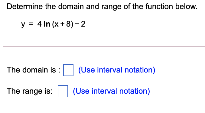 Solved Determine the domain and range of the function below. | Chegg.com