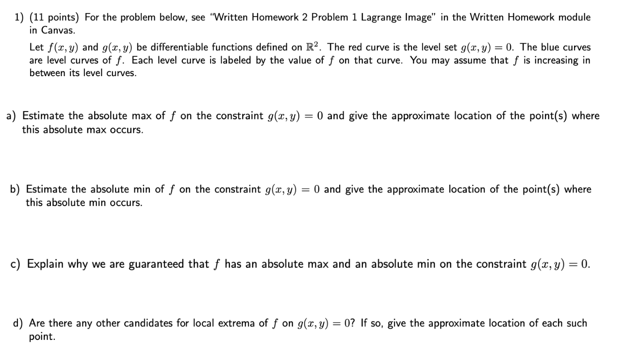 Solved 1) (11 points) For the problem below, see Solved 1) (11 points) For the problem below, see