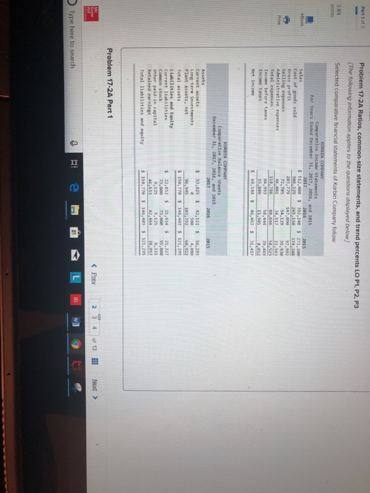 Solved Problem 17-2A Part 1 Required: 1. Complete the | Chegg.com