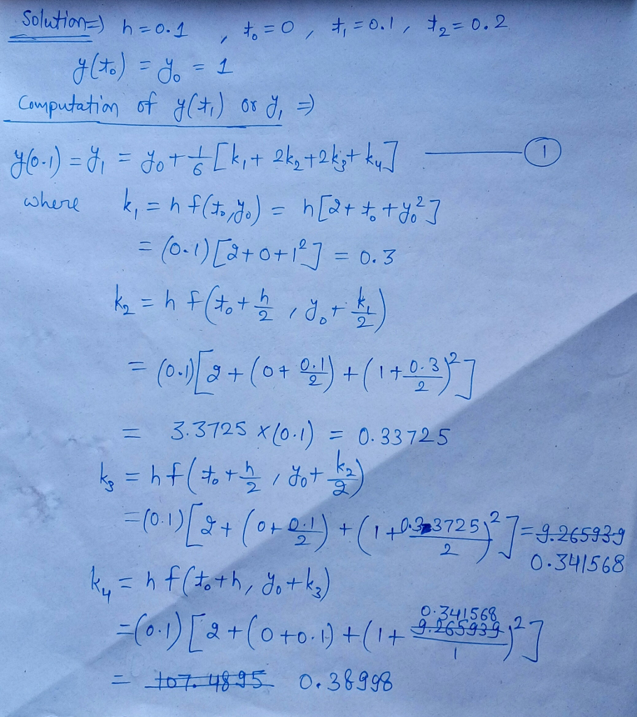 Solved 1. Write two approximating values yi, y/2 of the | Chegg.com
