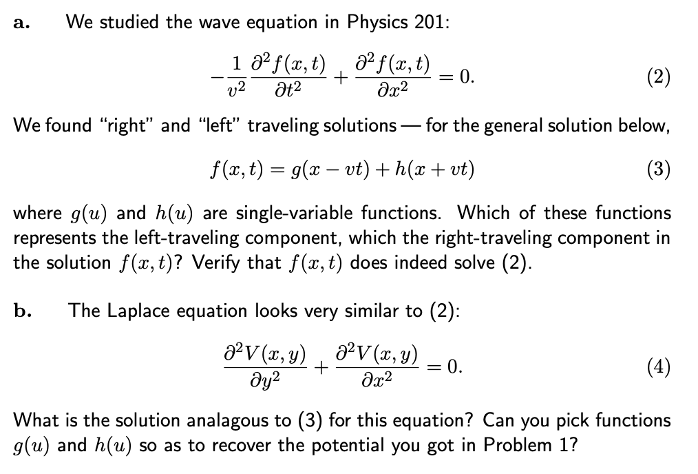 Solved a. We studied the wave equation in Physics 201: | Chegg.com