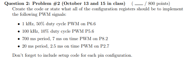 Question 2: Problem #2 (October 13 and 15 in class) | Chegg.com