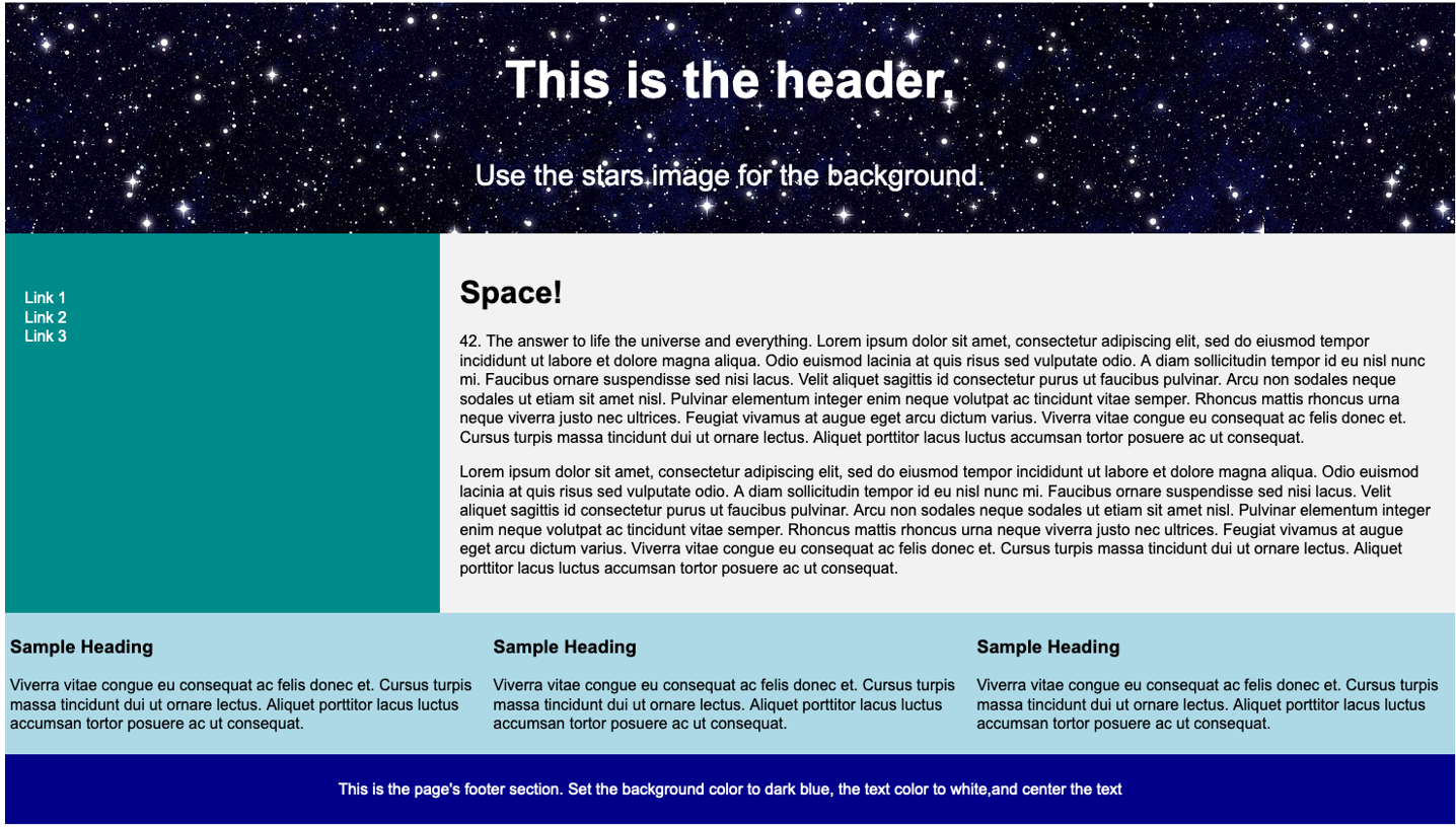 Solved I need an HTML code with CSS and media queries, with | Chegg.com
