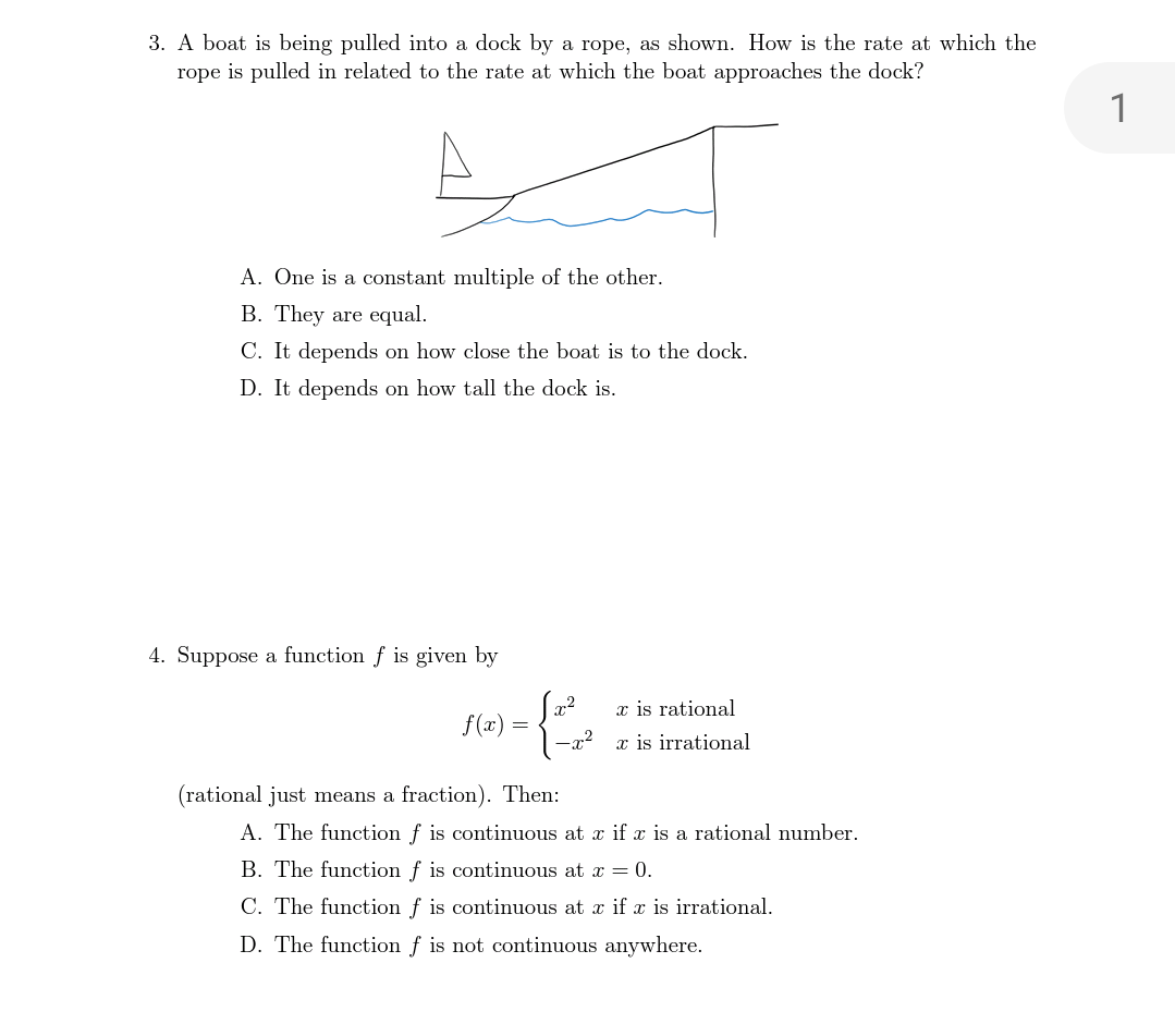 Solved 3. A boat is being pulled into a dock by a rope, as | Chegg.com