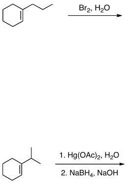 Solved Brą, H2O 1. Hg(OAC)2, H20 2. NaBH4, NaOH | Chegg.com