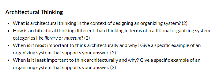 Solved Architectural Thinking • What is architectural | Chegg.com