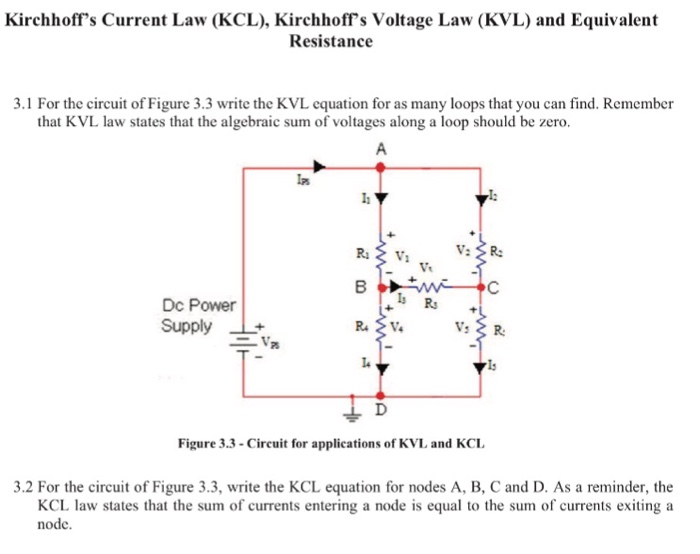 Solved For the circuit of Figure 3.3 write the KVL equation | Chegg.com