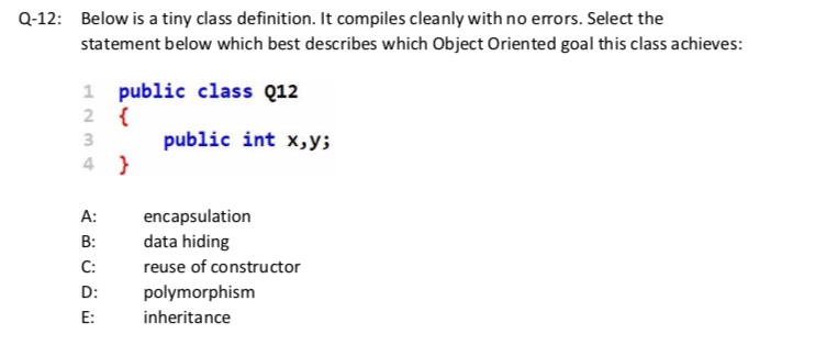 Solved Below is a tiny class definition. It compiles cleanly | Chegg.com