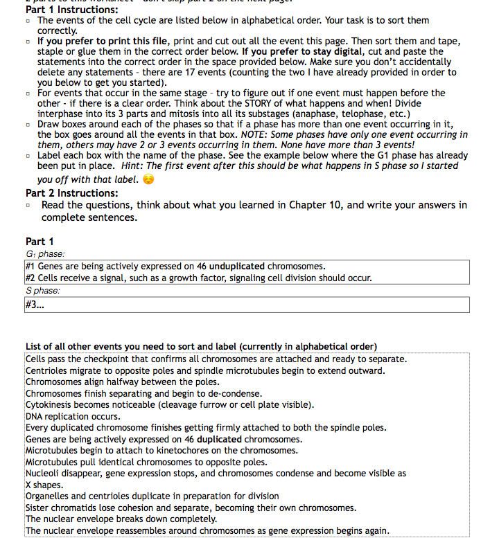 Solved Sort the events in the order they occur, Label the | Chegg.com