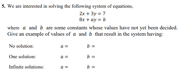 Solved 5e are interested in solving the following system of | Chegg.com