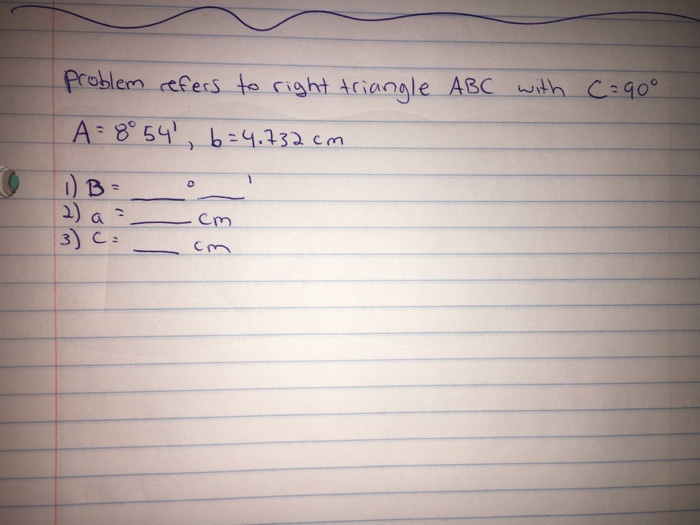 Solved Problem refers to right triangle ABC with C = 90 | Chegg.com