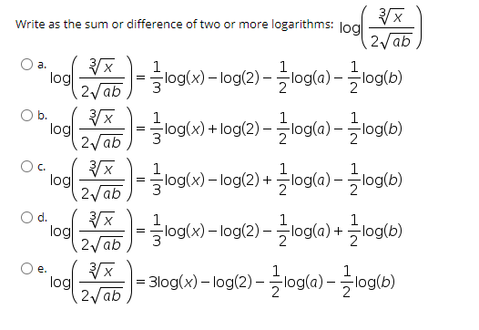 Solved Write as the sum or difference of two or more | Chegg.com