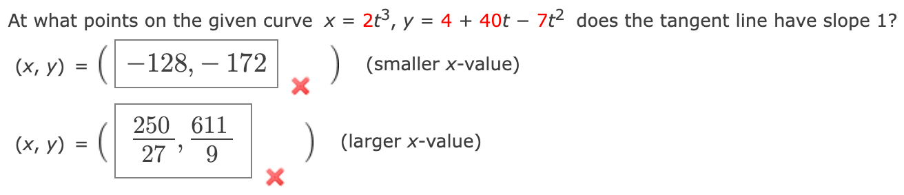 Solved At what points on the given curve x=2t3,y=4+40t−7t2 | Chegg.com