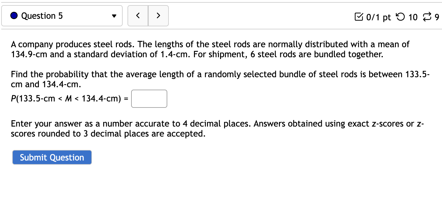 Solved A company produces steel rods. The lengths of the | Chegg.com