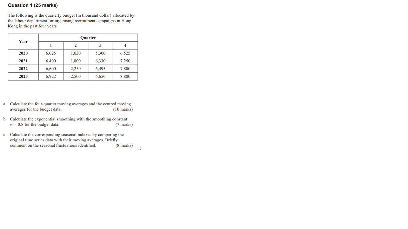 Solved Question 1 (25 ﻿marks) ﻿The following is the | Chegg.com