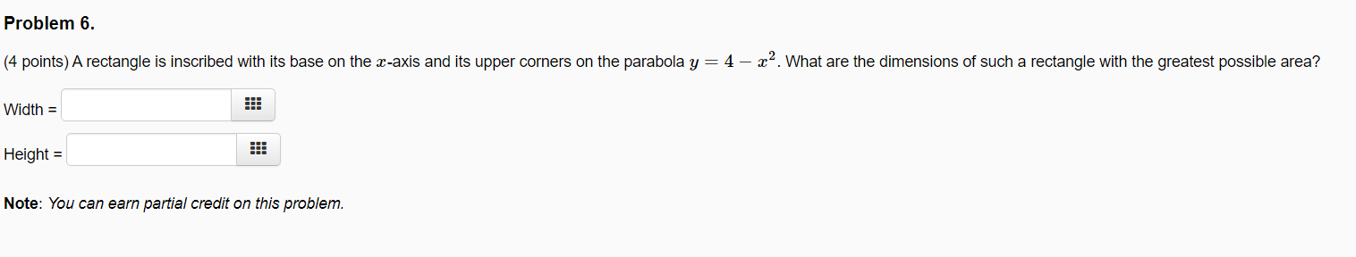 Solved Problem 6. (4 points) A rectangle is inscribed with | Chegg.com