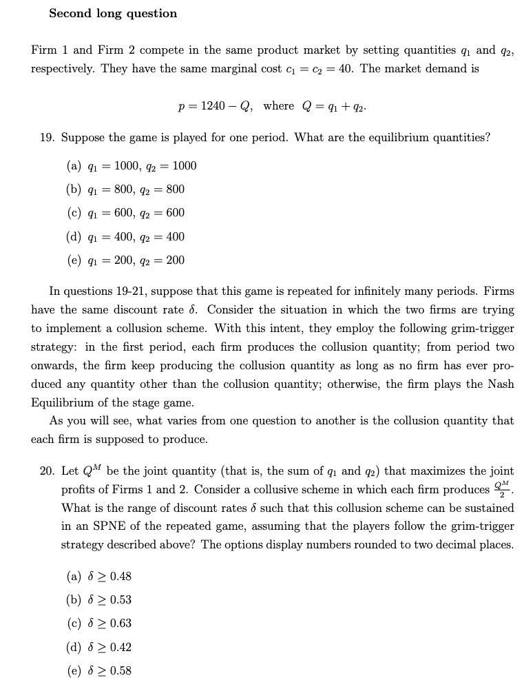 Solved Firm 1 and Firm 2 compete in the same product market | Chegg.com