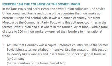 Solved EXERCISE 18.8 THE COLLAPSE OF THE SOVIET UNION in the | Chegg.com