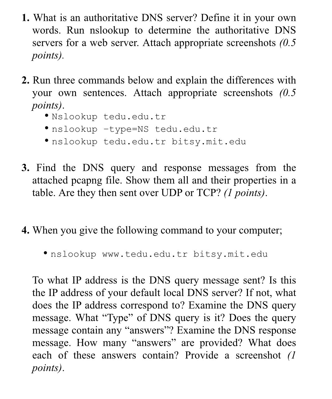 Solved 1 What Is An Authoritative Dns Server Define It In