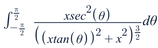 Solved ∫-π2π2xsec2(θ)((xtan(θ))2+x2)32dθ | Chegg.com