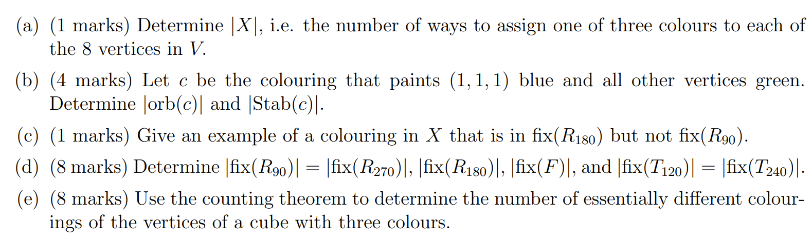 Solved 2. This exercise helps you use the Counting Theorem | Chegg.com