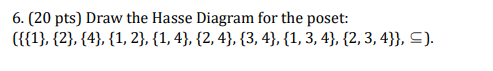 Solved Draw the Hasse Diagram for the poset:⊆). | Chegg.com