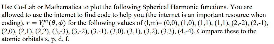 Solved Use Co-Lab or Mathematica to plot the following | Chegg.com