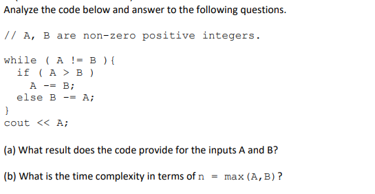 Solved Analyze the code below and answer to the following | Chegg.com