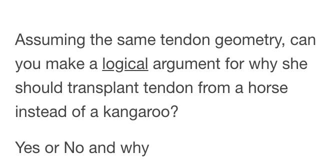 Assuming the same tendon geometry, can you make a | Chegg.com