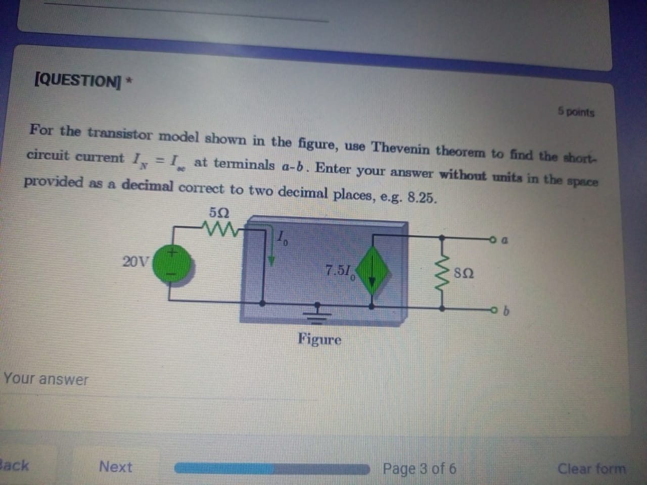 Solved 5 points For the transistor model shown in the | Chegg.com