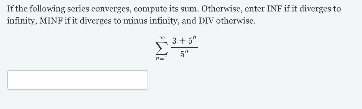 Solved If the following series converges, compute its sum. | Chegg.com