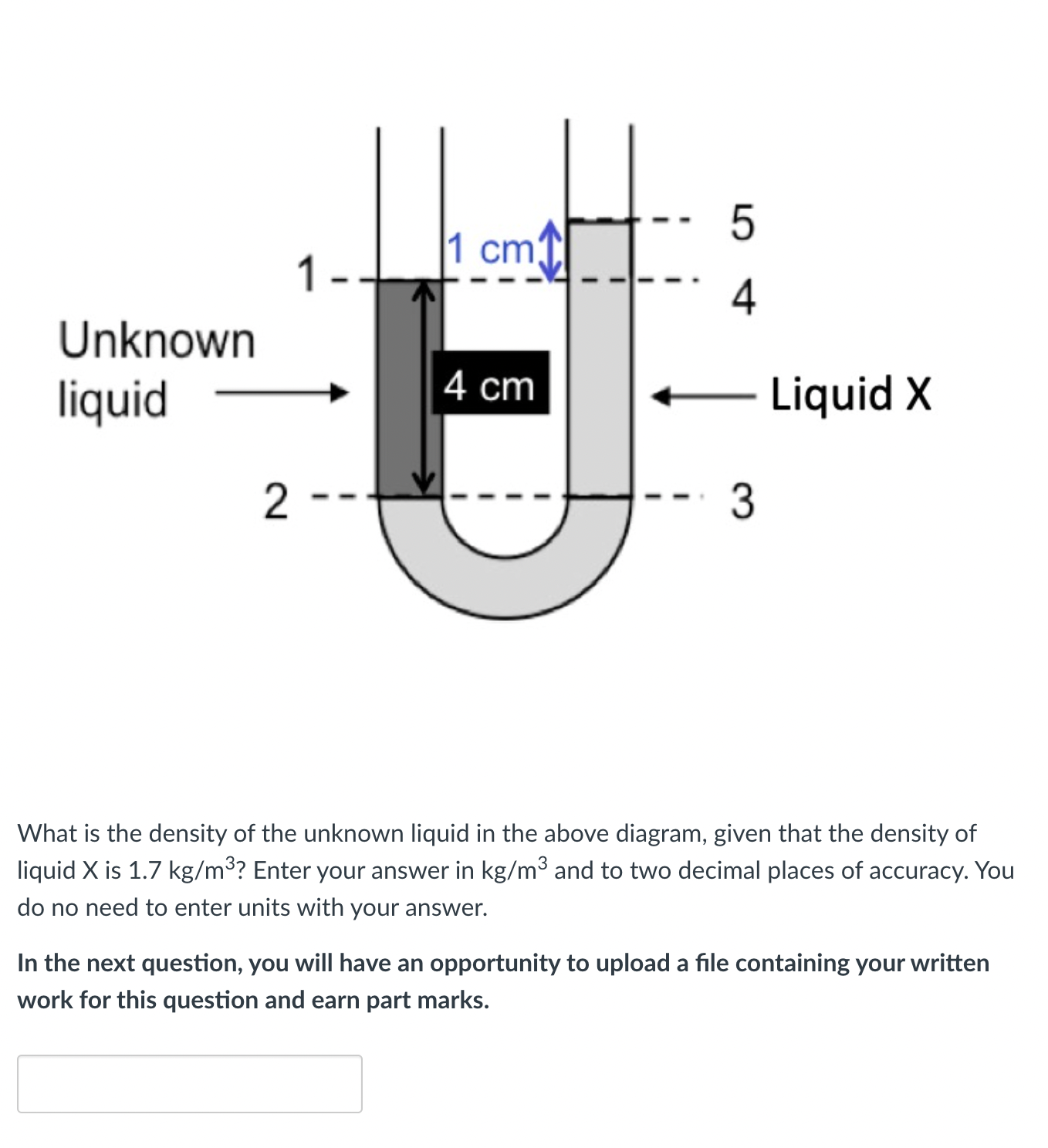 Solved What is the density of the unknown liquid in the | Chegg.com