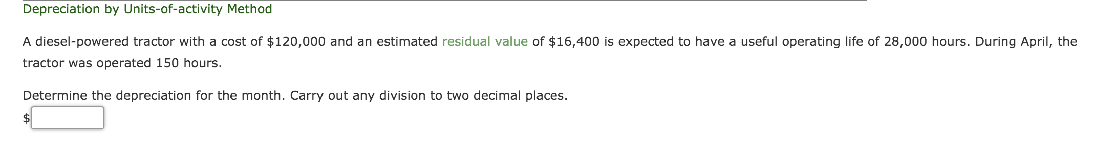 Solved Depreciation by Units-of-activity Method A | Chegg.com
