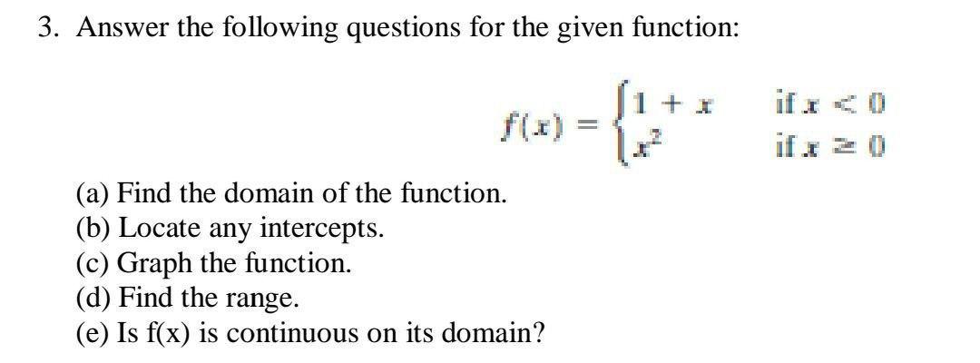 Solved 3. Answer the following questions for the given | Chegg.com