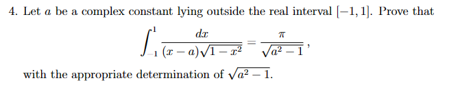 Solved Let a ﻿be a complex constant lying outside the real | Chegg.com