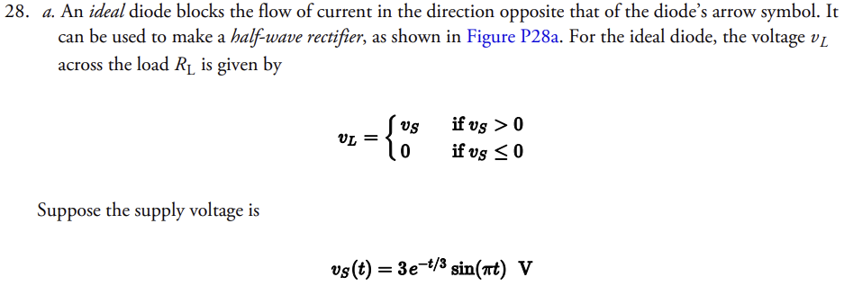 Solved 28. a. An ideal diode blocks the flow of current in | Chegg.com