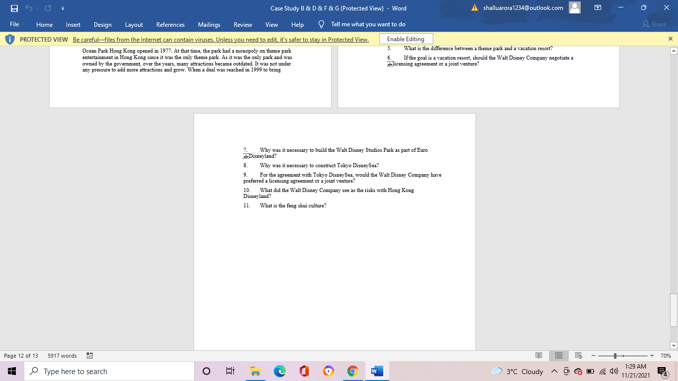Solved Case Study B & D&F & G (Protected View) - Word A | Chegg.com