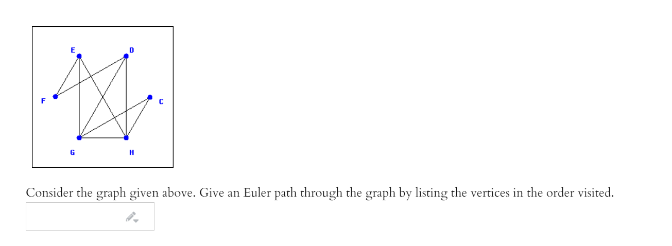 Solved С G H Consider the graph given above. Give an Euler | Chegg.com