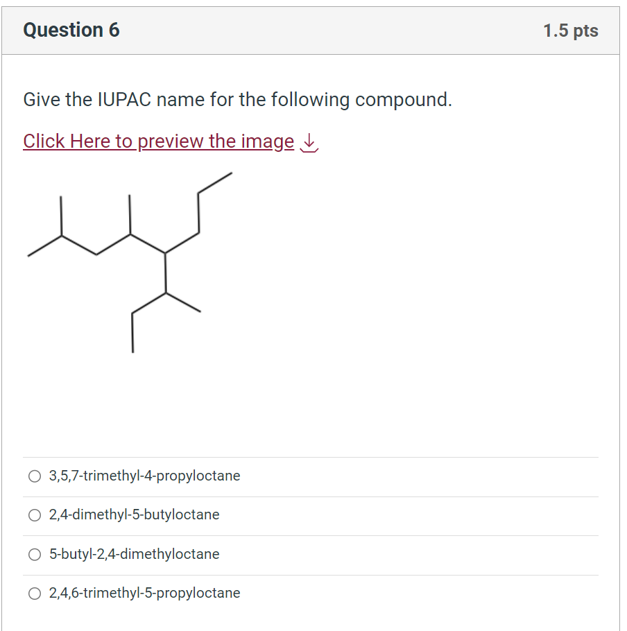 Solved Give the IUPAC name for the following compound. Click | Chegg.com