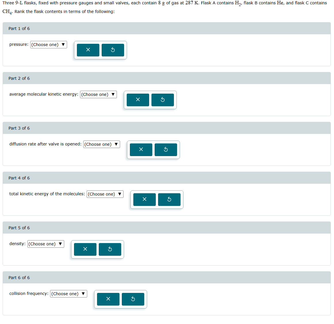 Solved Three 9-L flasks, fixed with pressure gauges and | Chegg.com