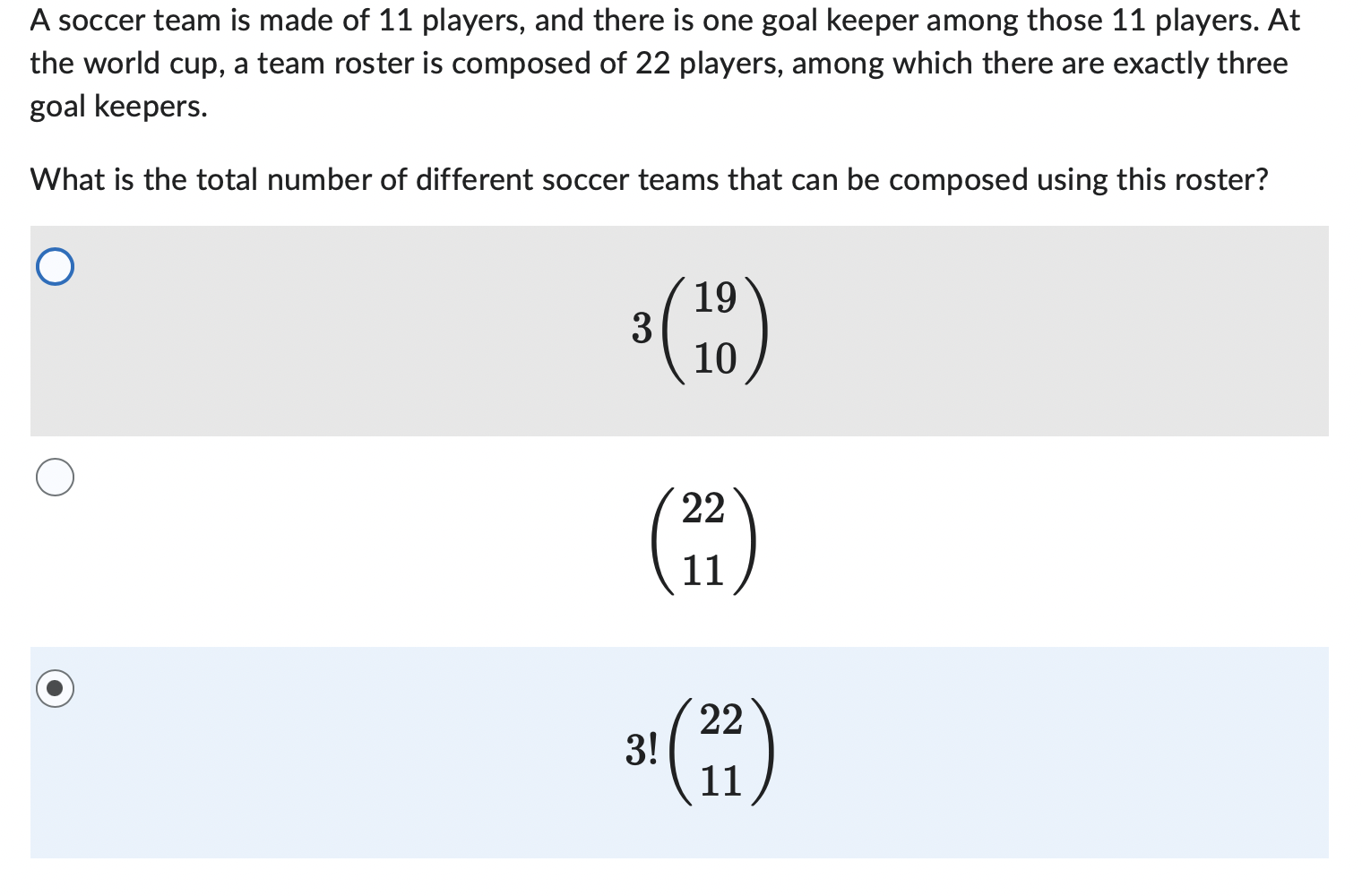 Solved A soccer team is made of 11 players, and there is one | Chegg.com