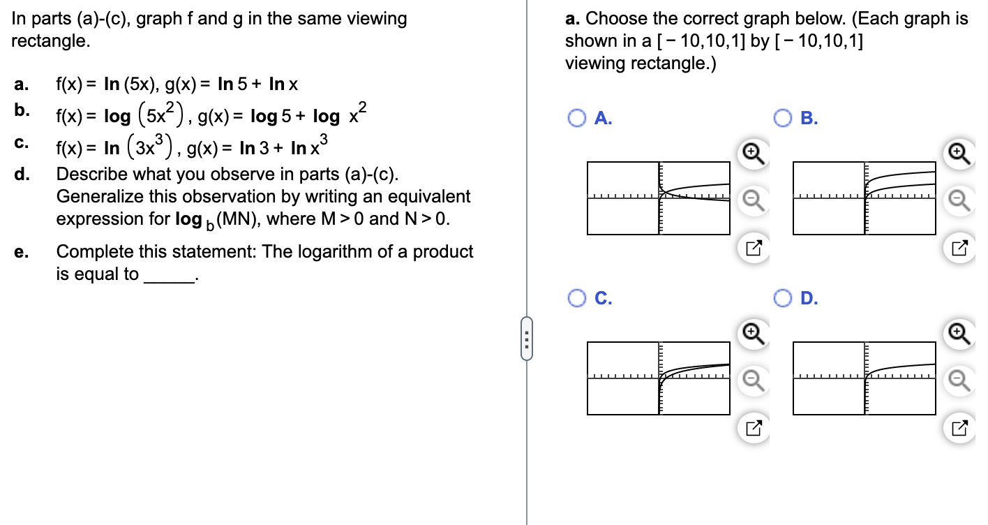 Solved In parts (a)-(c), graph f and g in the same viewing | Chegg.com