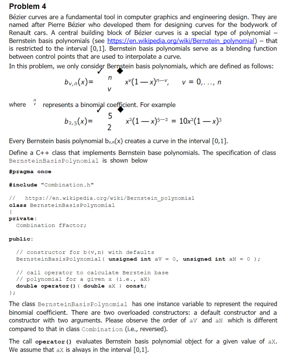 Solved Problem 4 Bézier curves are a fundamental tool in | Chegg.com