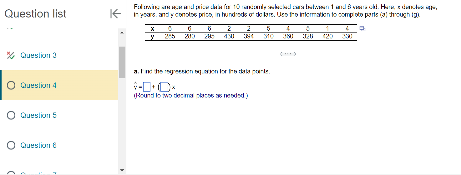Solved Question list Question 1 Question 2 Question 3 | Chegg.com