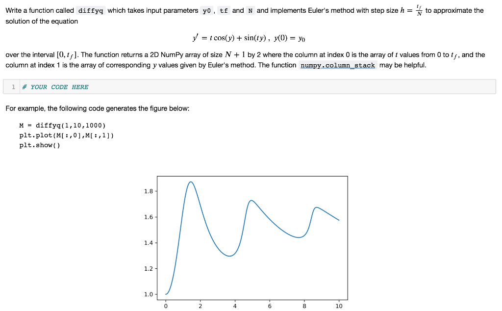 Solved Write a function called diffyg which takes input | Chegg.com