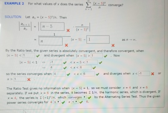 Solved EXAMPLE 2 For what values of x does the series | Chegg.com